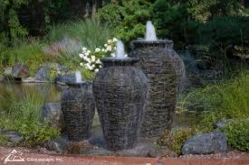 Stacked Slate Urn – Niagara Pond & Garden